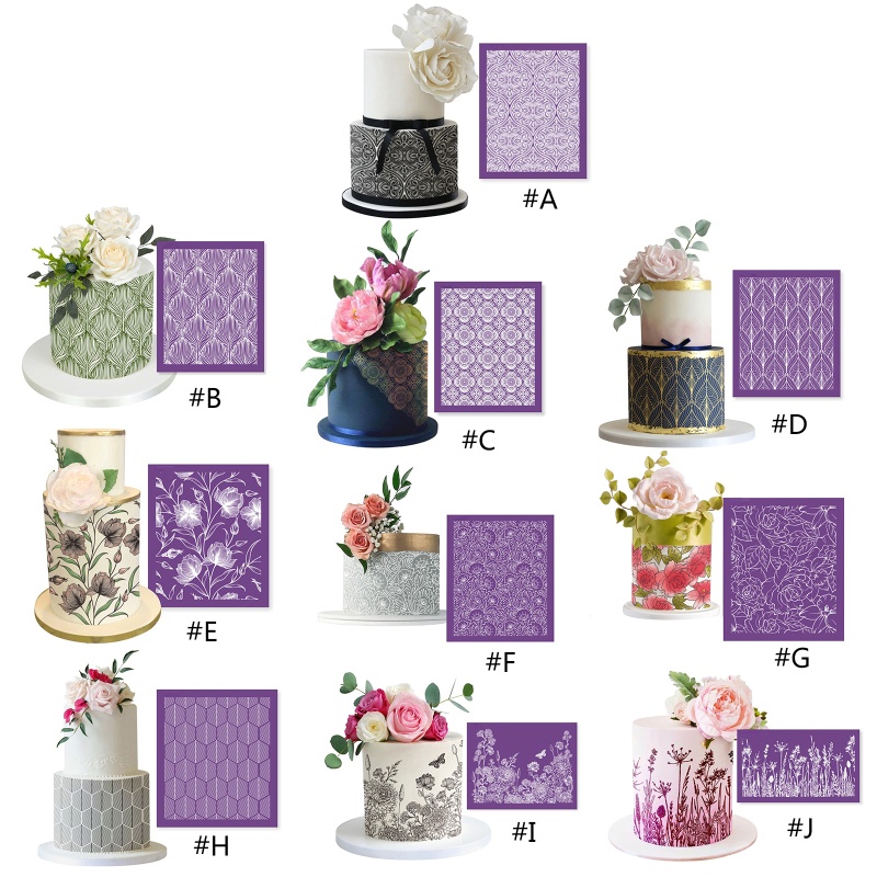 Cake Mesh Stencil Lace Flower Grass Fabric Cake Stencil Decorating Tool ...