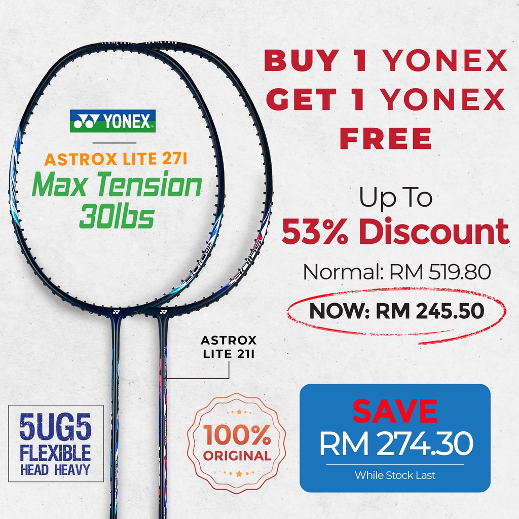 YONEX Astrox Lite 27i (Dark Navy) 5UG5 FREE YONEX Astrox Lite 21i ...