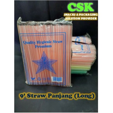 9" Drinking Straw (80pcs+-) / Straw Plastik Panjang 9 inci / Long ...