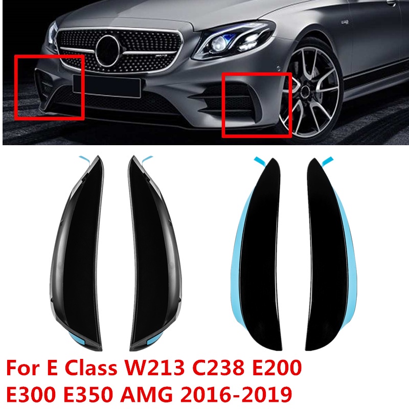 2x Car Front Bumper Lip Splitter Vent Flap Spolier Fin For Mercedes Benz E Class W213 C238 E200 ...