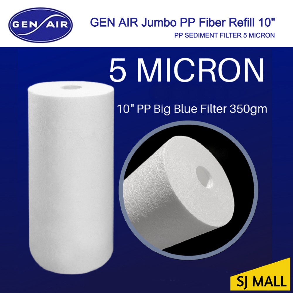 GEN AIR Jumbo PP Fiber Refill 10" [SJ MALL] 5 MICRON PP Big Blue ...