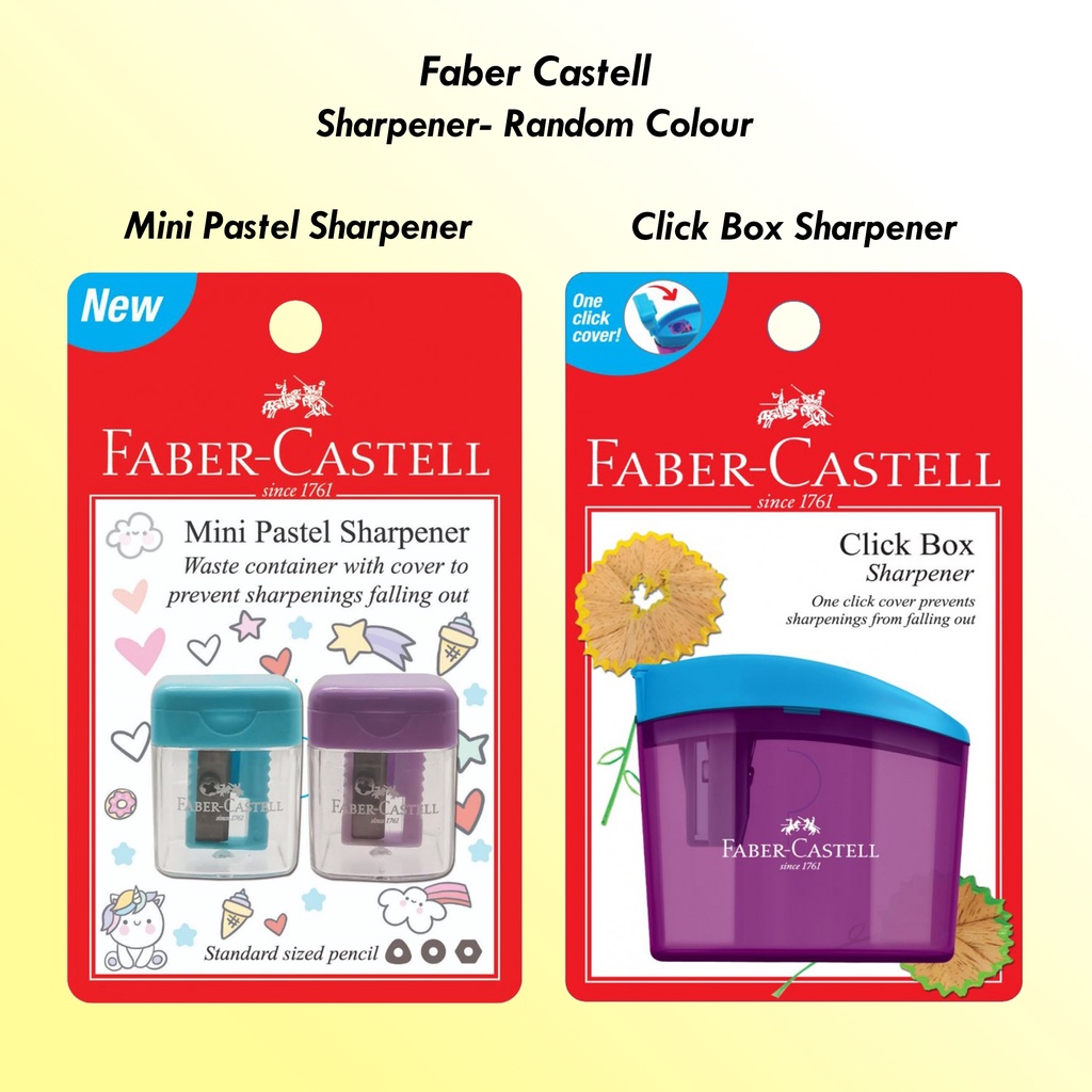Faber Castell- Sharpener (Random Colour)- Mini Pastel Sharpener/Click ...