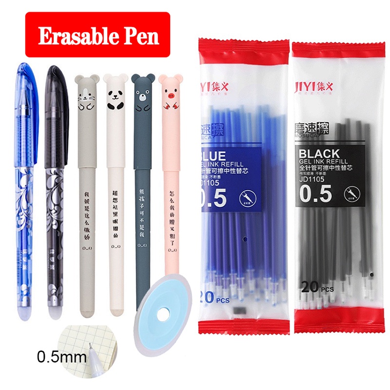 Erasable Gel Pen Set Ballpoint Pens Rod 0.5mm Refills Muti Colors ink ...