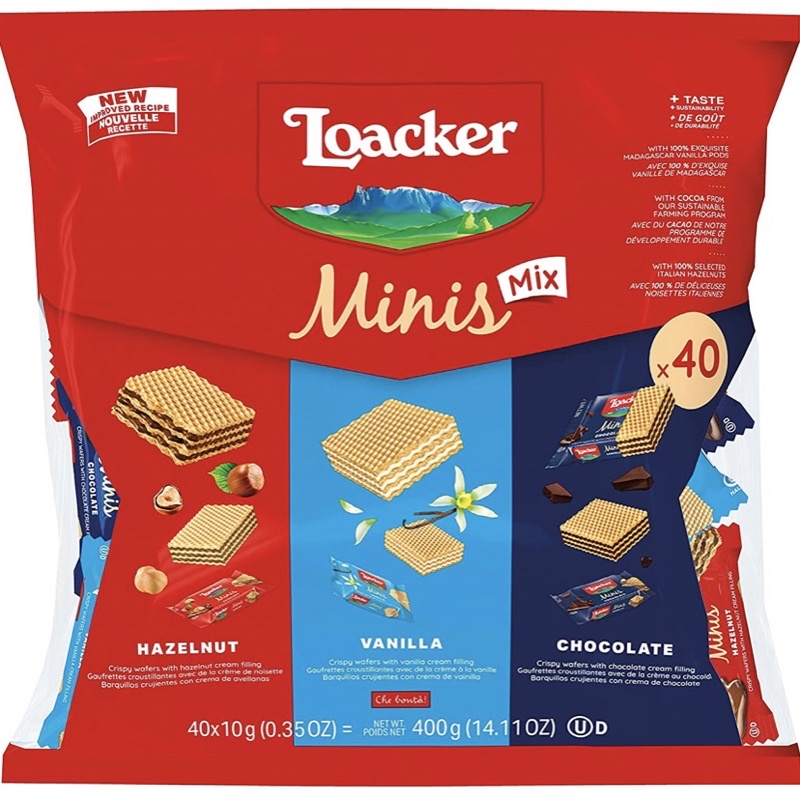 [Us Goods] Loacker Mini Mix Sponge Cake 3 Flavors 800g (Original Bag ...