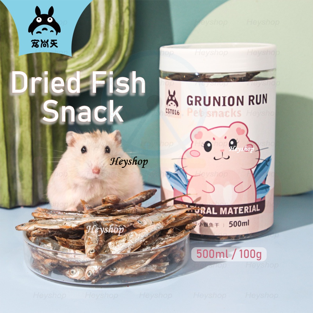 Jonsanty Dried Fish Snack 500ml / 100g Hamster Food Hedgehog Sugar Glider Turtle Protein Seafood ...
