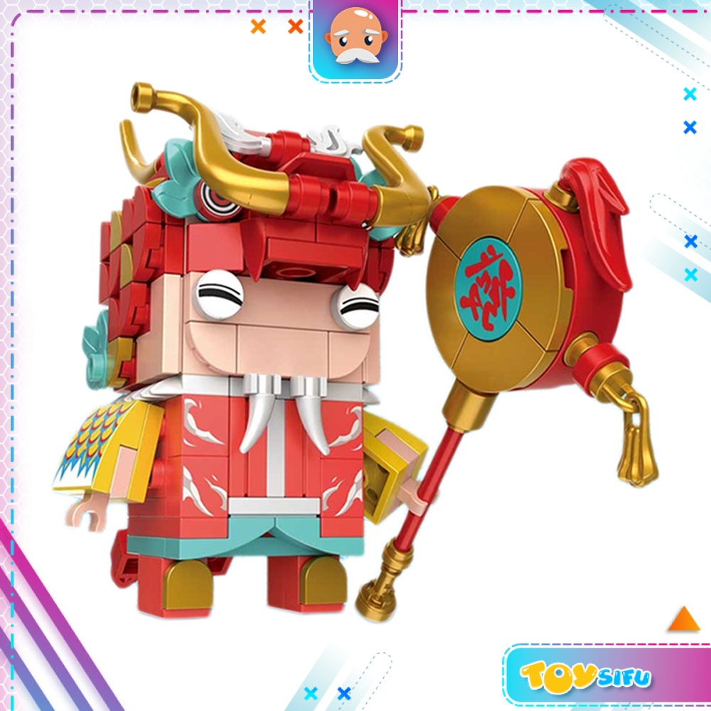 Decool 69002 Cute Head Blocks Dragon Dance Big Head Guy CNY Chinese New ...