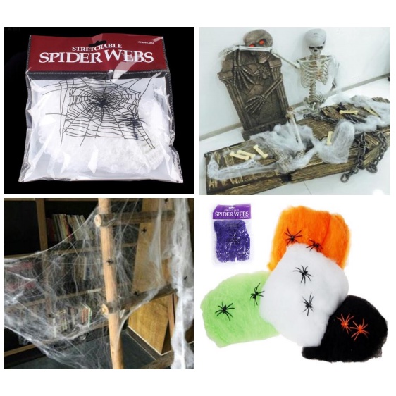 Spider Web Stretchable Cobweb Halloween Prop Haunted House | Ready ...