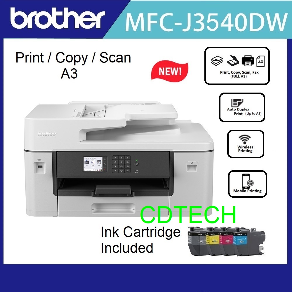 Brother MFC-J3540DW A3 All In One Wireless Inkjet Printer | Auto 2 ...