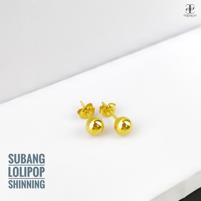 [Gold & Co]Emas 916 New Earring Subang Paku Lolipop Viral Gold 916 Emas ...