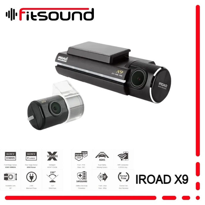 Iroad X9 32GB High Res UHD front rear camera safety dash-cam. 24 hours ...