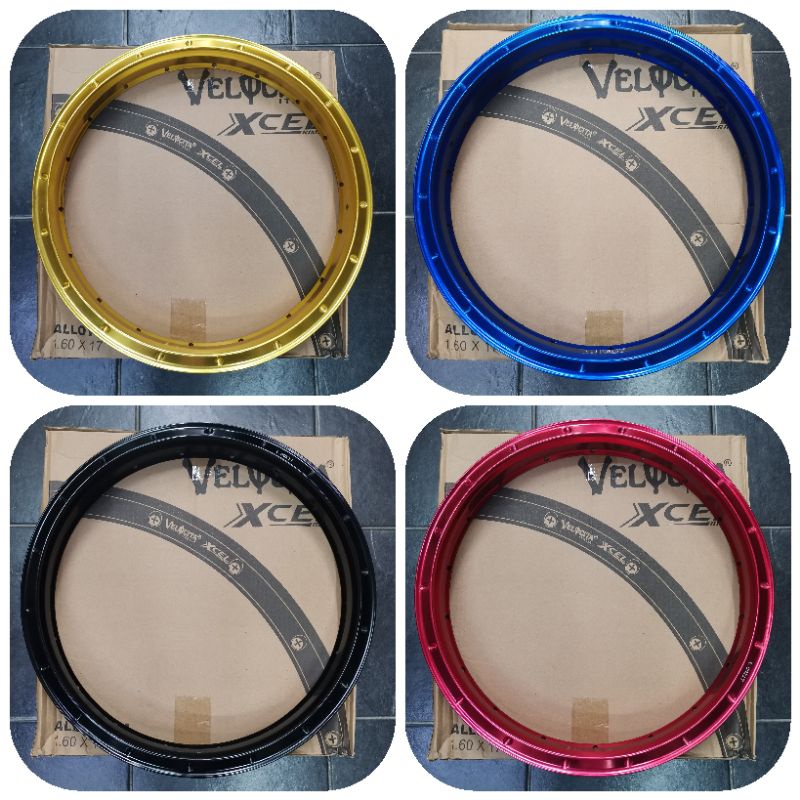 (2PC)VELOCITA XCEL TUBELESS SPOKE ALLOY RIM SIZE 1.6/1.6x17 | Shopee ...