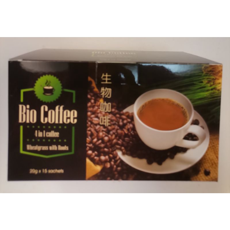 Bio Coffee 4-in-1 Arabica Coffee With Wheatgrass c/w Roots Expiry 6/2 ...