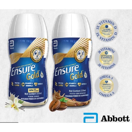 ENSURE GOLD LIQUID 220ML (VANILLA | COFFEE) | Shopee Malaysia