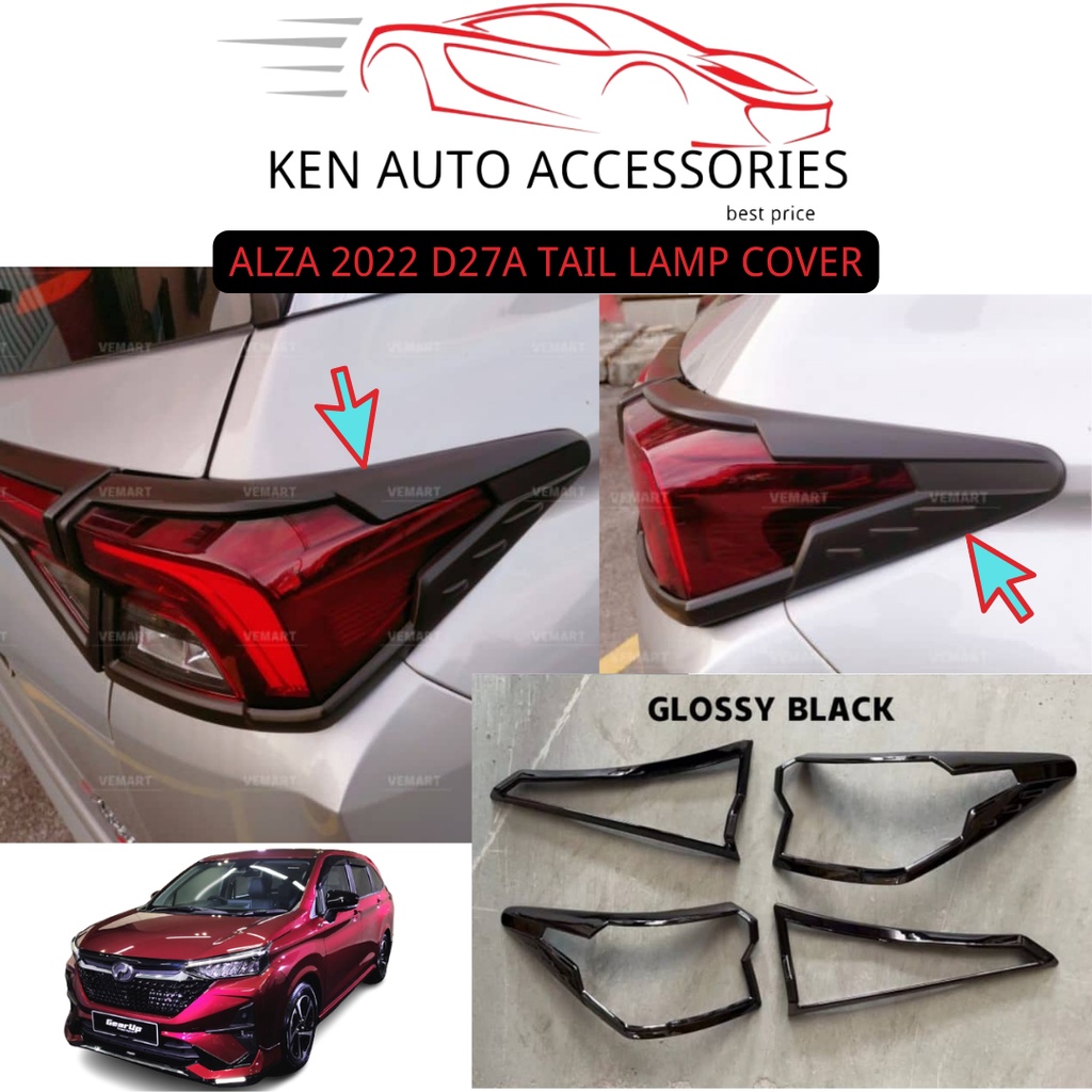 ALZA 2022-2024 D27A TAIL LAMP COVER / GLOSSY BLACK, CHROME COLOR TAIL ...