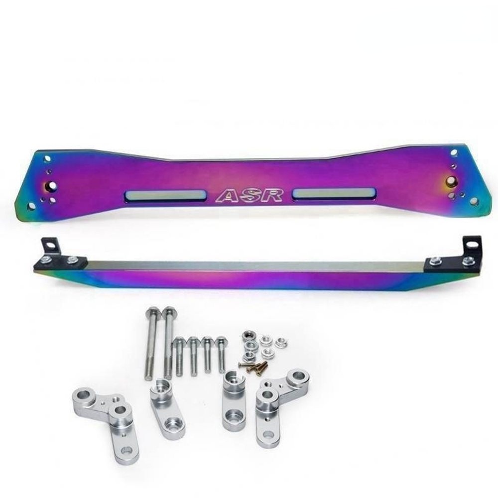 Car Billet Aluminum Jdm Neochrome Rear Subframe Bar + Lower Tie Bar For ...