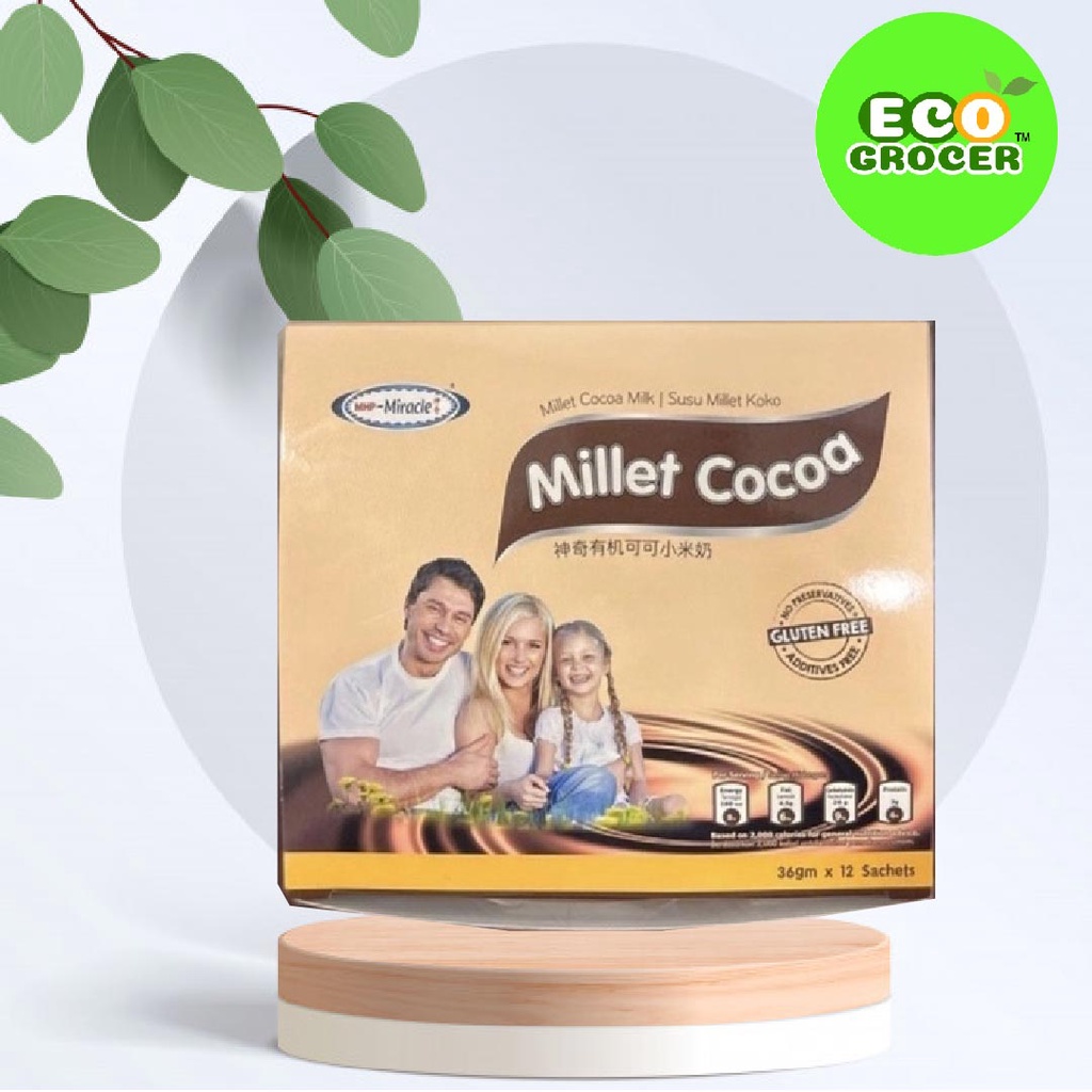 Miracle Millet Cocoa ( Gluten Free ) 36g X 12 Sachets | Shopee Malaysia