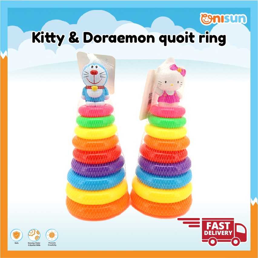 Hello Kitty & Doraemon Cartoon Ring Toss Quoits Playset for Kids ...