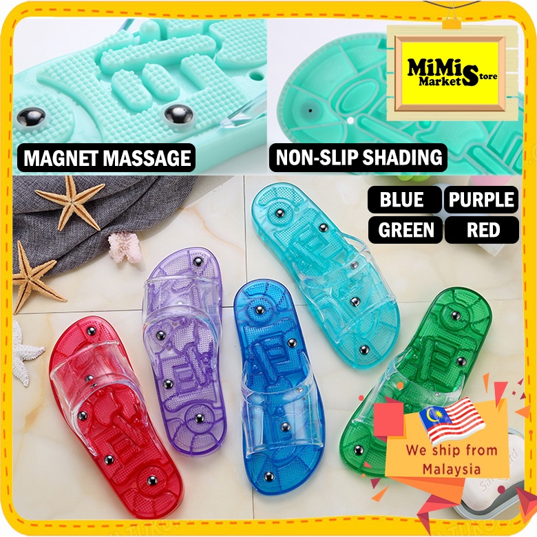 PVC massage slippers Magnetic acupoint slippers Home shoes Selipar Urut ...
