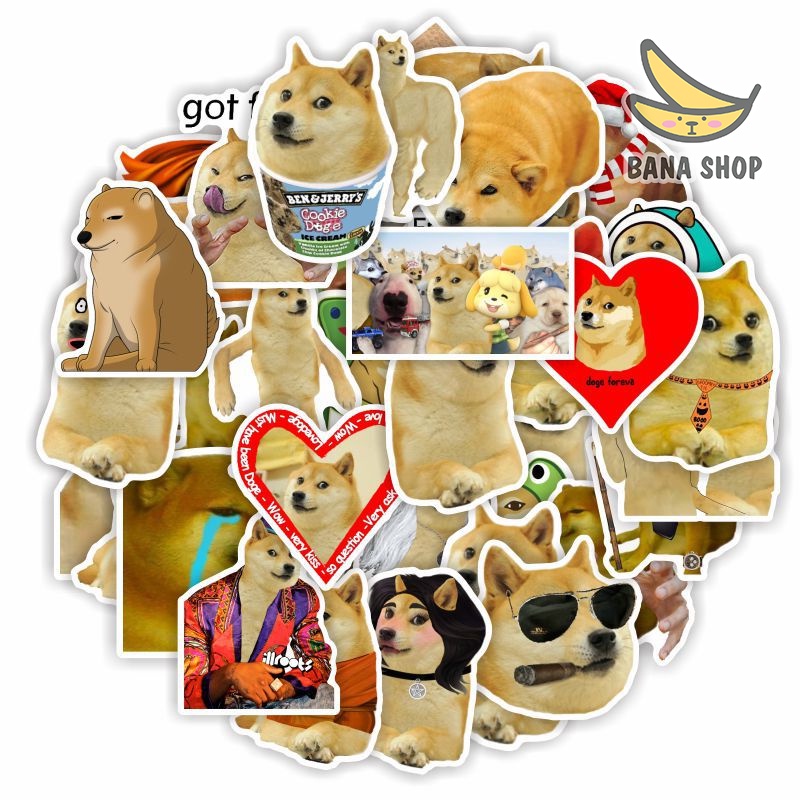 Set of 50 yellow shiba cheems doge meme stickers | Shopee Malaysia