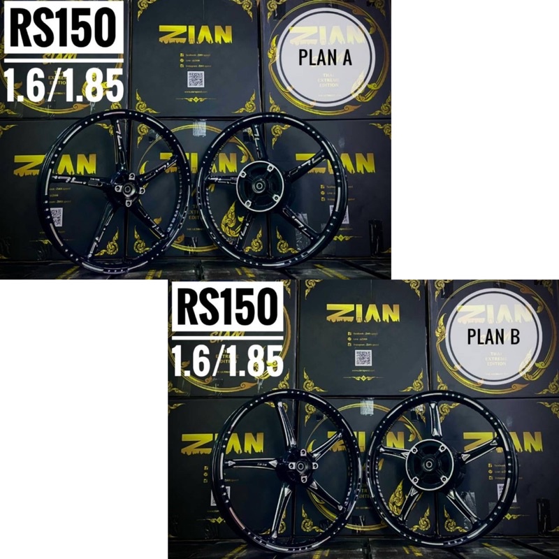 ZIAM SIAM RS150 555 SP522 CNC CUT SPORT RIM (A & B MODEL) 160/185 -17 ...