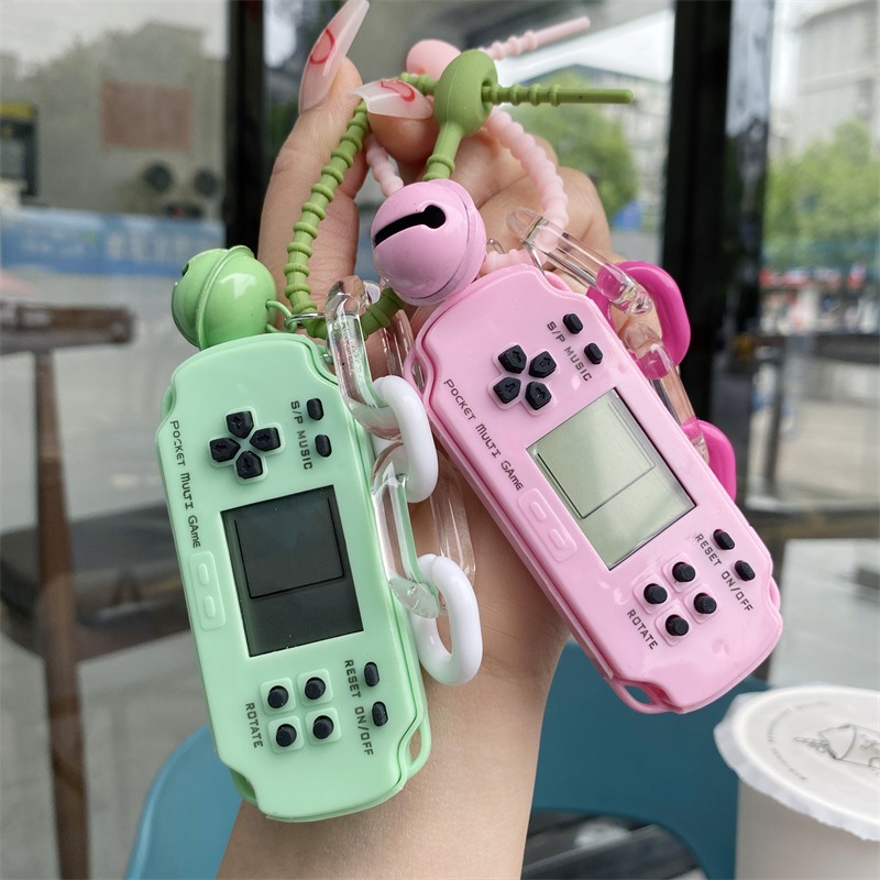 Influencer Creative Vintage Game Console Keychain Tetris Handheld psp ...