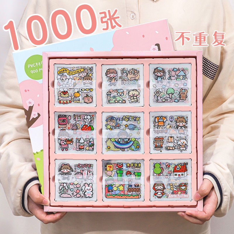 stiker cute aesthetic sticker 1000 waterproof hand account sticker big ...