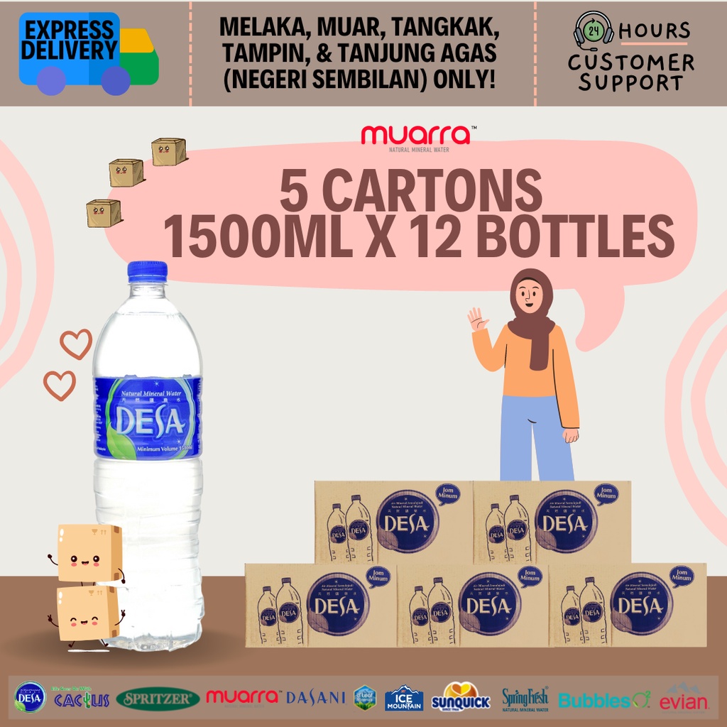 Desa Mineral Water 5 Carton (60 x 1500ml) with FAST COURIER SERVICE to ...