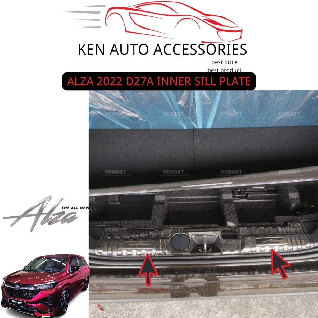 ALZA 2022-2024 D27A REAR BUMPER PAD & REAR INNER SILL PLATE & BONET ...