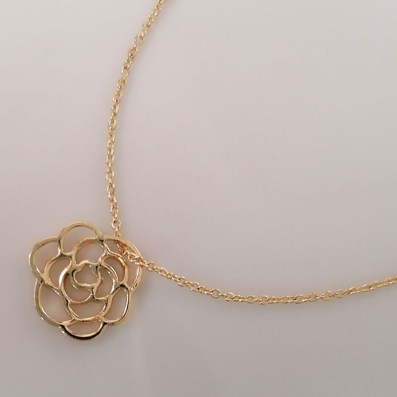 14k Gold Filled (Suasa) Rantai Suasa + Loket Suasa- Hollow Rose ...
