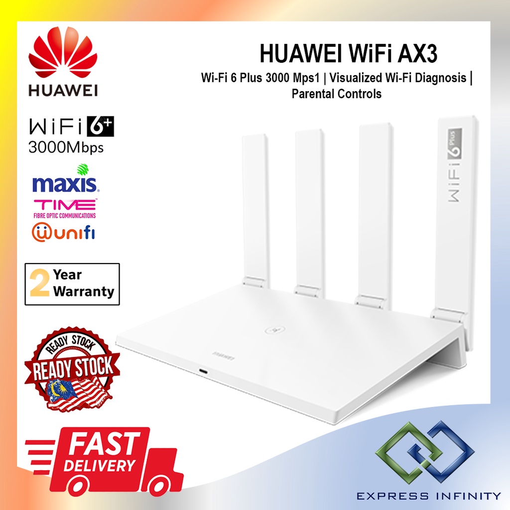 (Malaysia Set) HUAWEI WiFi AX3 PRO / AX3 Wi-Fi 6 AX3000 Gigabit Router ...