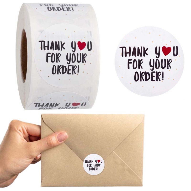 500pcs/Roll READY STOCK Thank You Sticker 500pcs 2.5cm Handmade Bake ...