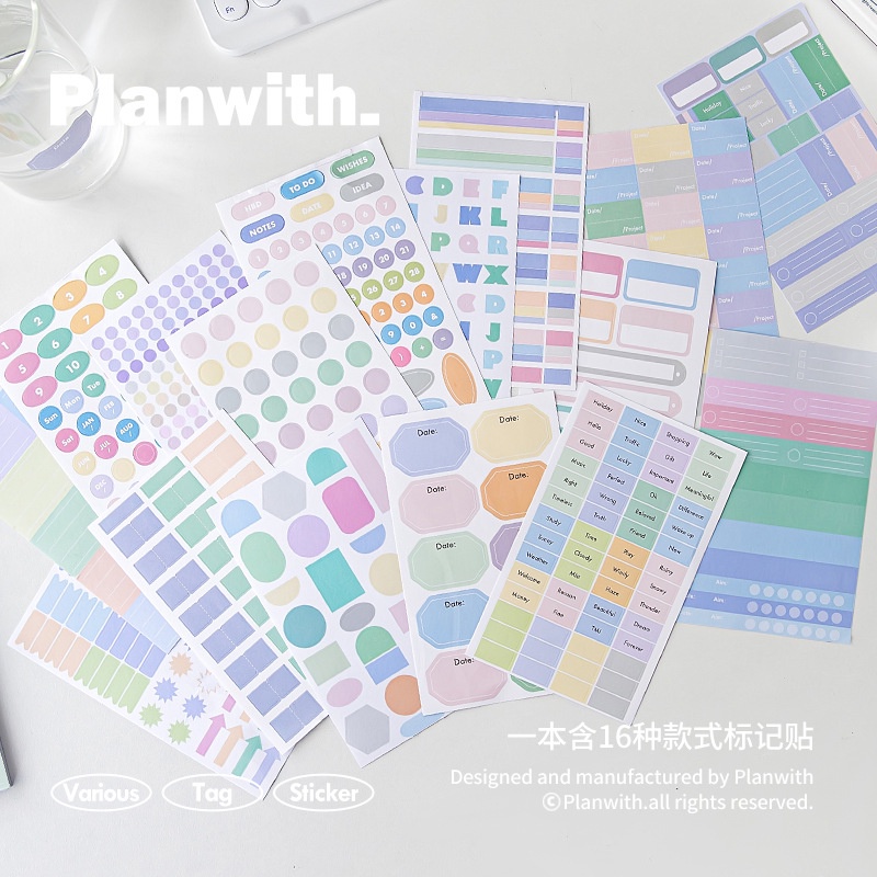 Aesthetic Highlighter Sticker Book Multifunctional Learning Key ...