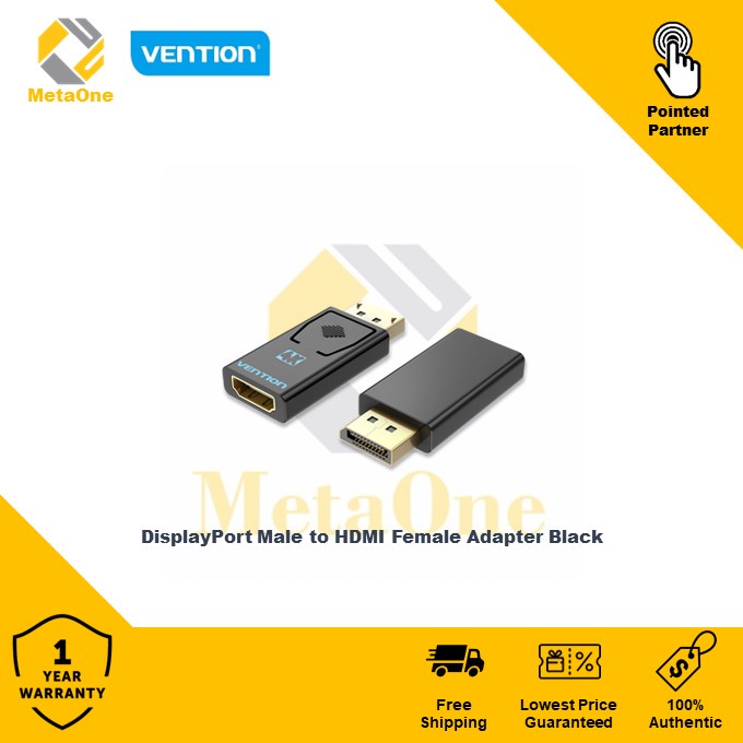Vention - DisplayPort Male to HDMI Female Adapter Black | Shopee Malaysia