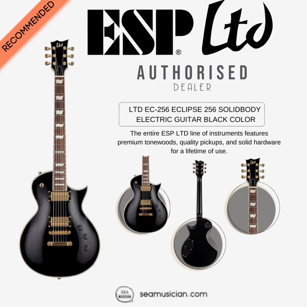 LTD EC-256 ECLIPSE 256 SOLIDBODY ELECTRIC GUITAR BLACK COLOR (EC256/ EC ...