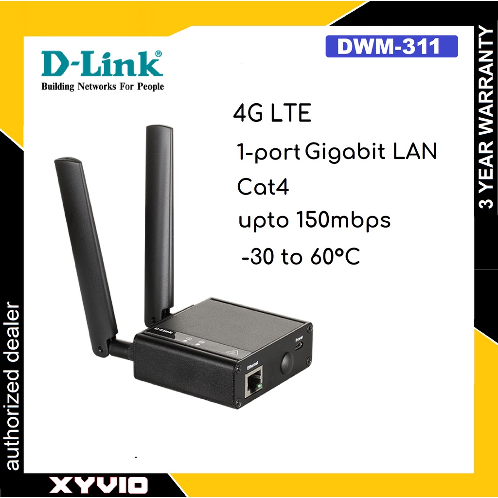 D-LINK DWM-311 4G LTE Modem M2M Cat4 Industrial Mobile VPN Router (DWM ...