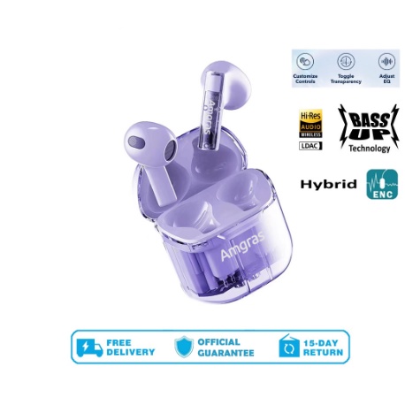 Amgras Future Ⅱ Pro Bluetooth Earphone Transparent ENC Earbud Targeted ...