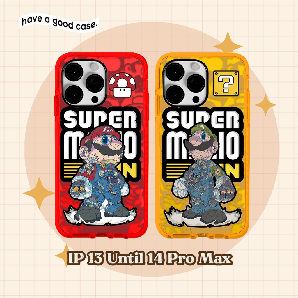 SUPER MARIO NEON CASE DESIGNATED Bumper Case Casing IP 13 until 15 PRO ...