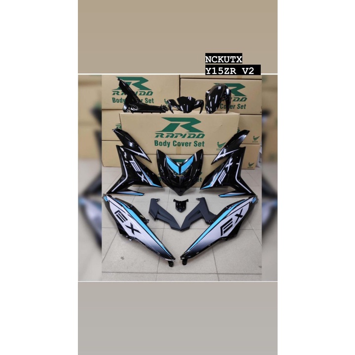 RAPIDO COVER SET Y15ZR V2 EXCITER BLUE/BLACKRAPIDO COVER SET Y15ZR V2 ...