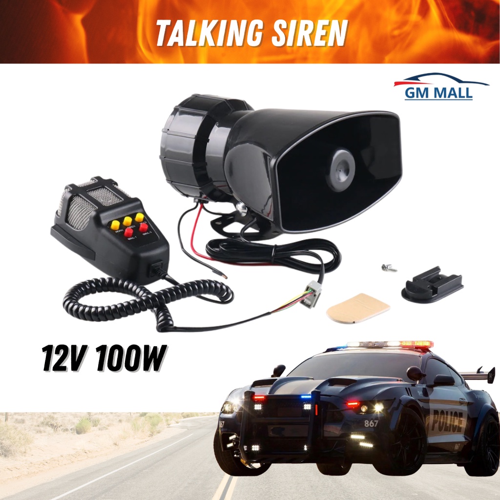 ELECTRONIC POLICE TALKING SIREN HORN Microphone Ambulance Patrol ...