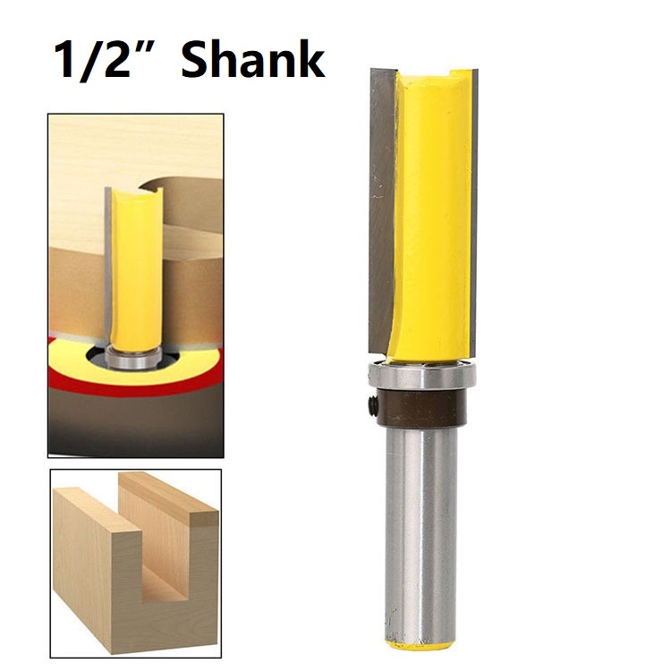 1/2" Shank Carbide Template Bottom Bearing Pattern Flush Trim Wood ...