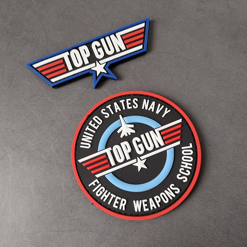 PVC rubber badge Velcro strap hook US Navy TOP GUN tactical military ...
