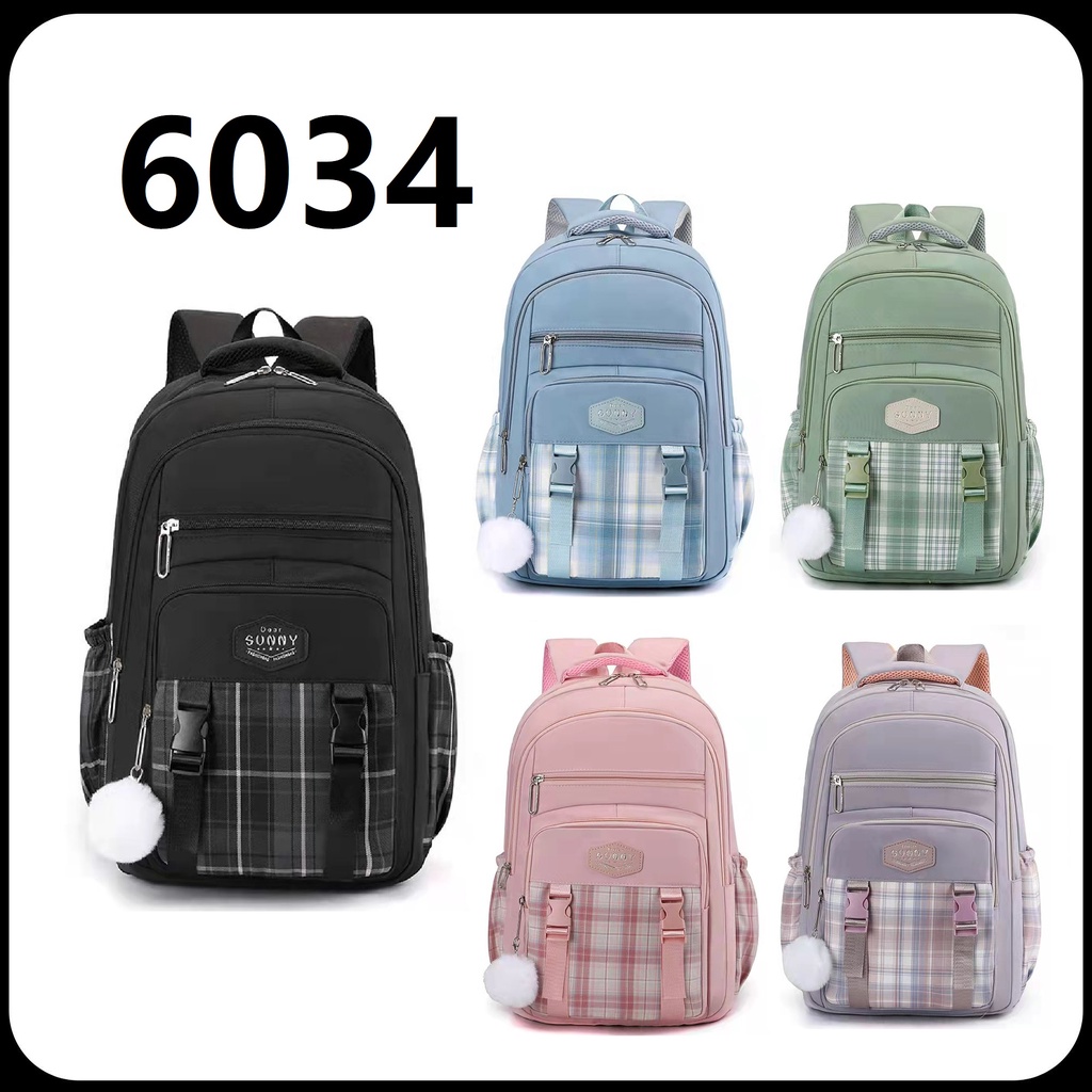 6034 #Korea Backpack High Quality ( Beg Sekolah / School Bag / Beg ...