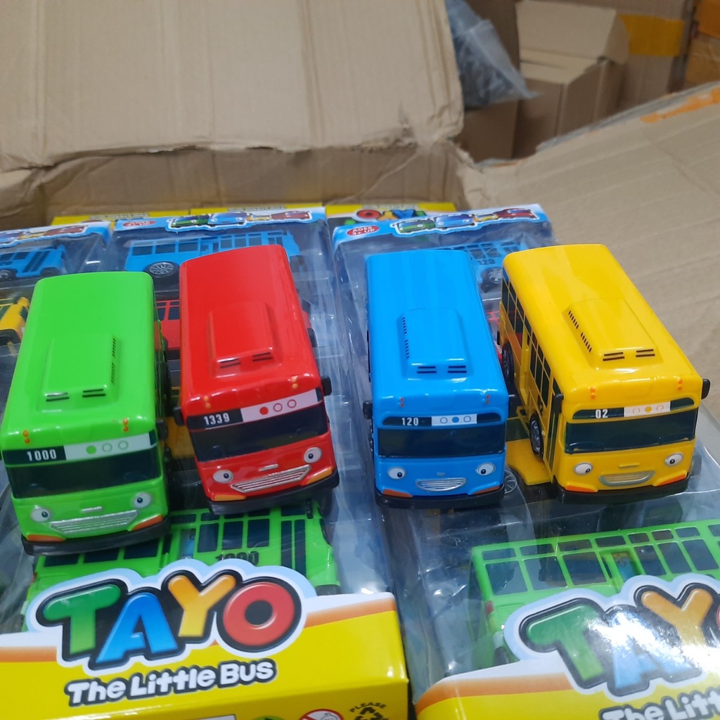 Tayo bus set includes 4 wind-up buses for children's toys | Shopee Malaysia