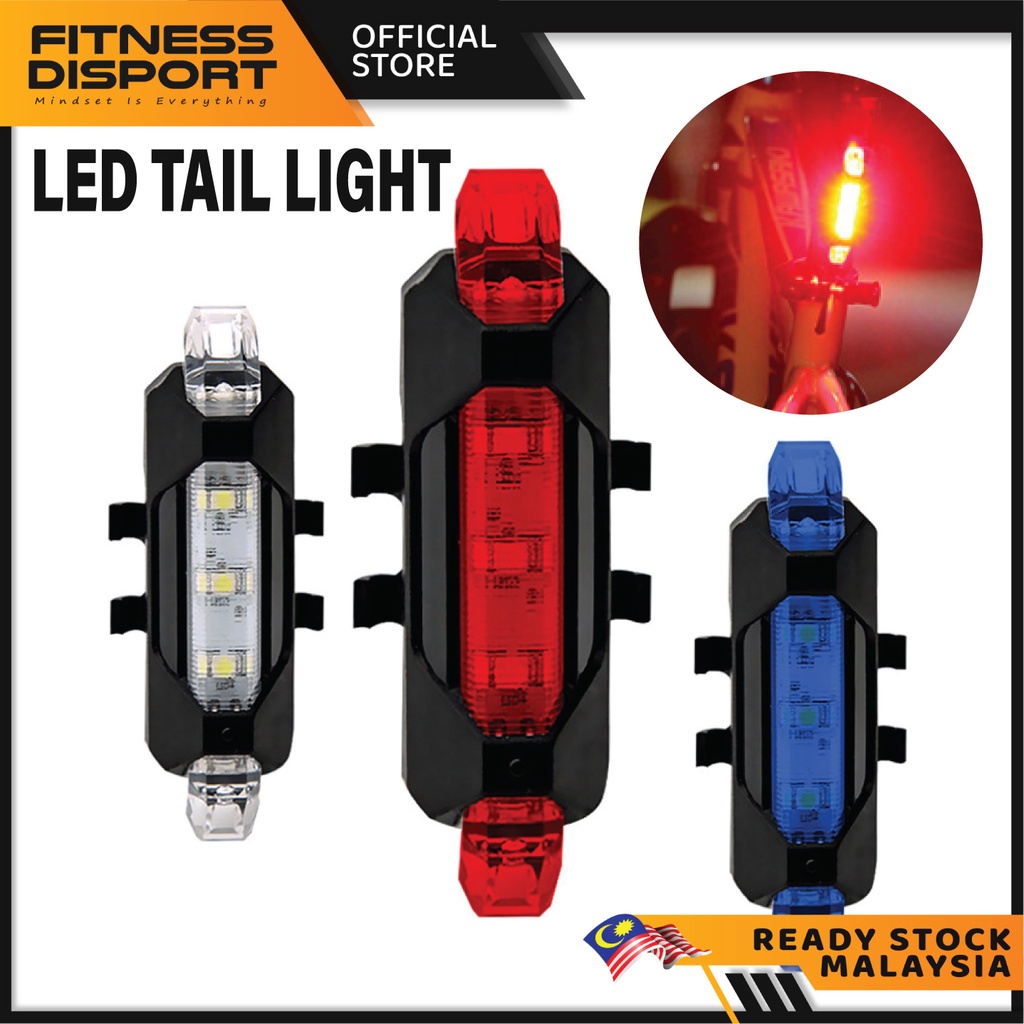 LED Highlight Bicycle Tail Light [RED/WHITE/BLUE] USB Rechargeable ...
