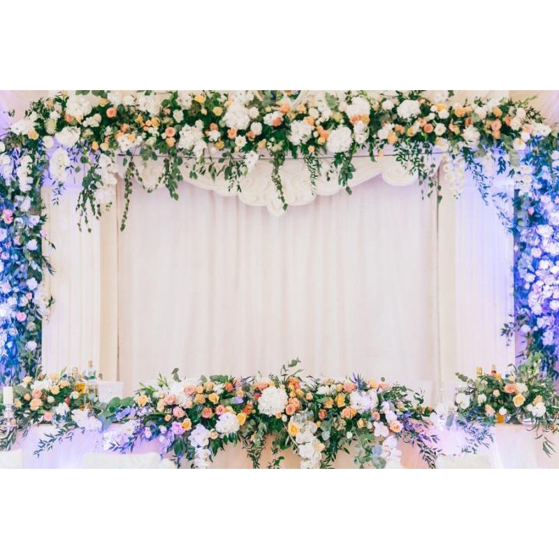 7x5ft Wedding Flowers Wall Backdrop for Cradle Ceremony Backdrop for ...