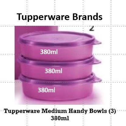 ** Ready Stock ** Tupperware Medium Handy Bowl Set ( 3pcs ) 380ml ...