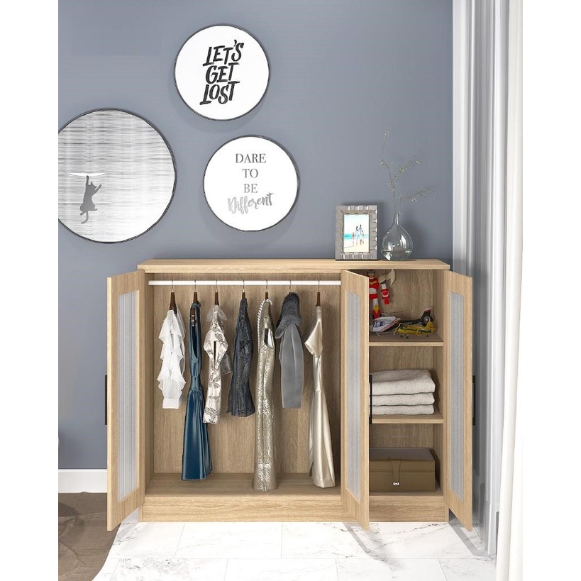 POP METOD 3 Door Storage Cabinet Children Wardrobe Almari Baju Kanak ...