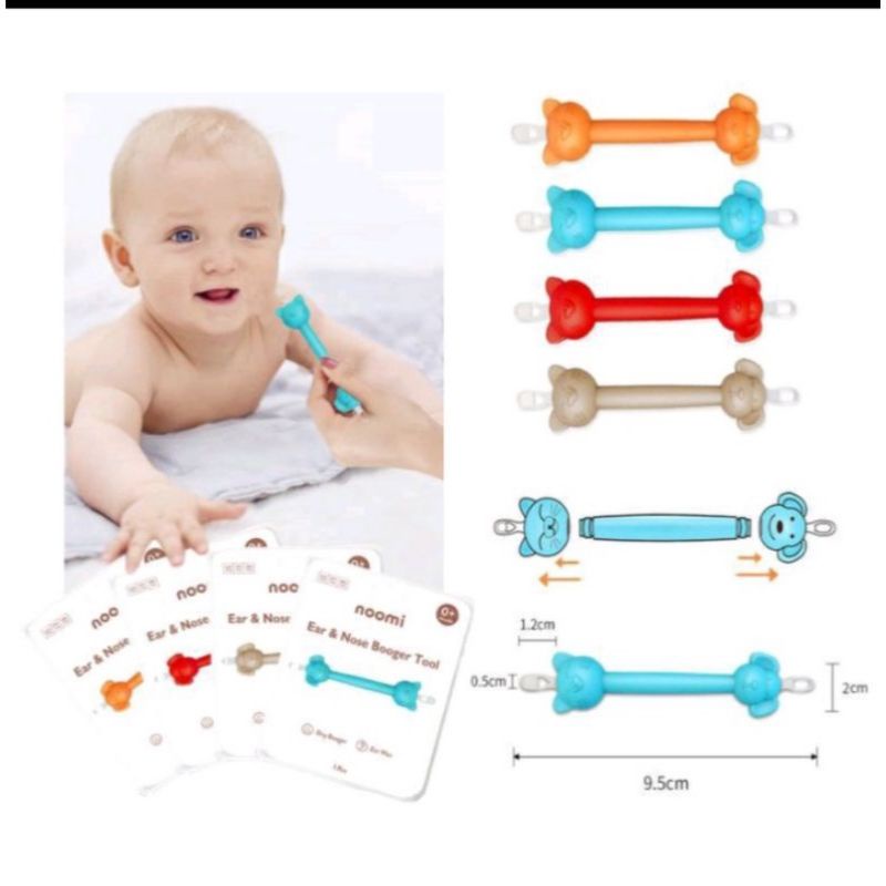 Noomi 2in1 Ear and Noose Booger Tool Baby Nose and Ear Cleaner | Shopee ...