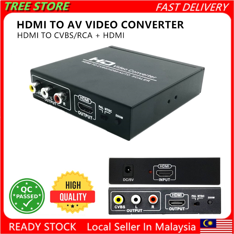 High Quality HDMI to composite AV CVBS RCA converter HDMI to RCA AV ...