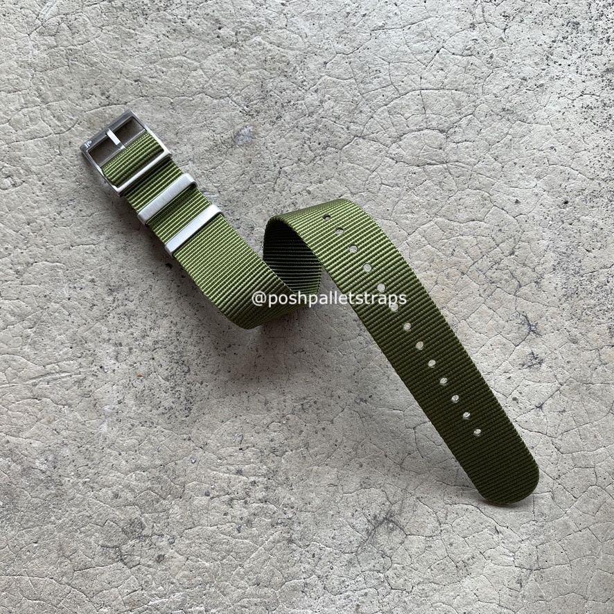Classic Tubular NATO Strap 20mm Army Green Single Pass [FREE GIFT ...